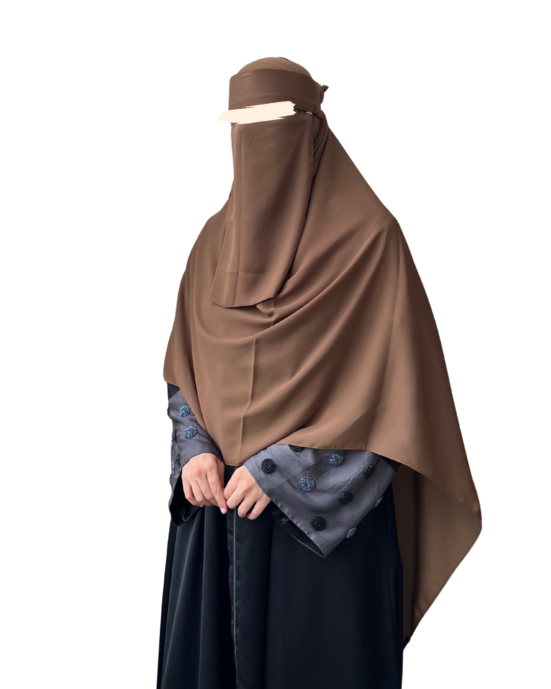 Large Hijab & Saudi Niqab - Mocha – The Ummatis PK - Pakistan's Premium ...